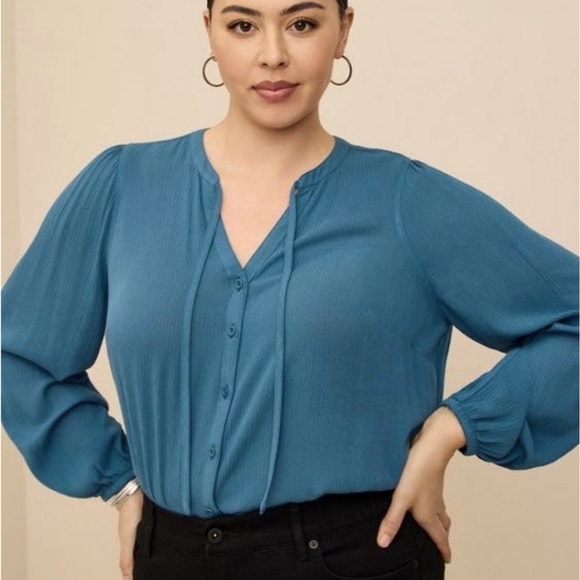 torrid | Tops | Torrid Button Up Peasant Blouse Nwt | Poshmark